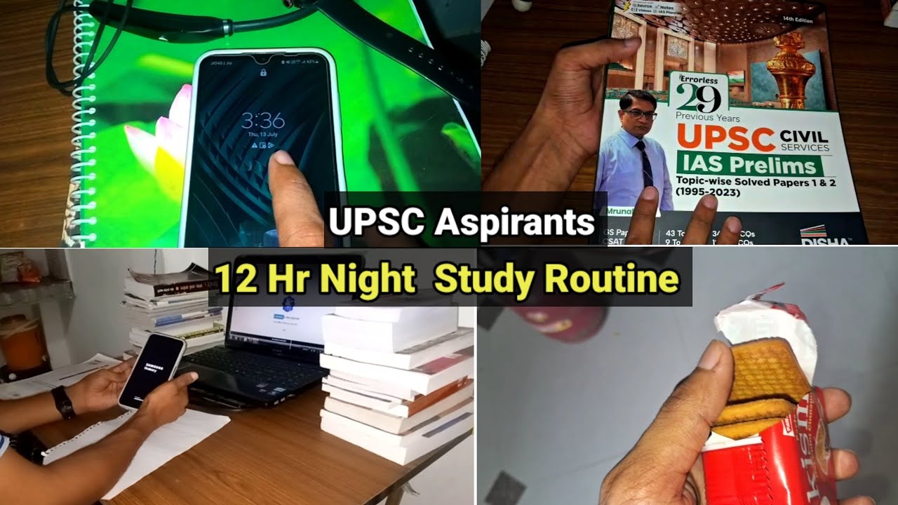 12 Hour Night📚 study Routine || A day in the life of UPSC Aspirant ...