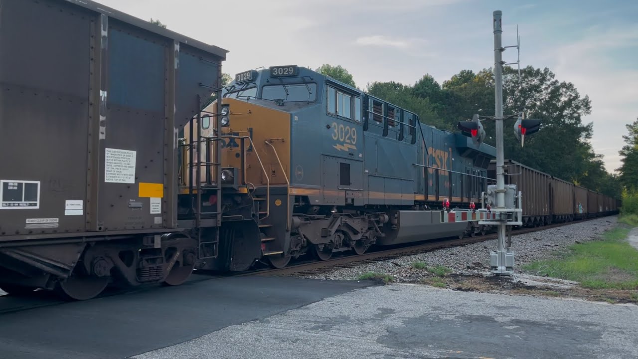 CSX 855 Leads Long CSX R638-30 SB Loaded Train With Mid DPU In Mullins ...
