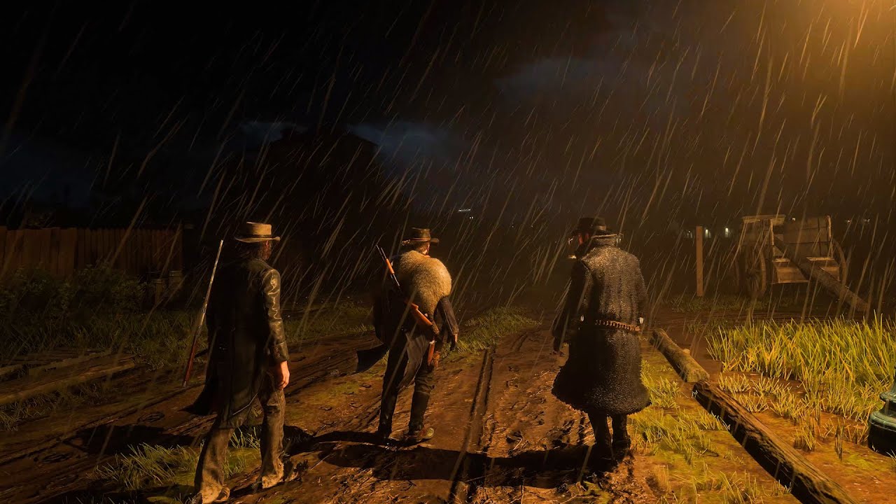 🌧️ 3 Hours of Rain & Thunderstorm Walk | Red Dead Redemption 2 Ambience ...