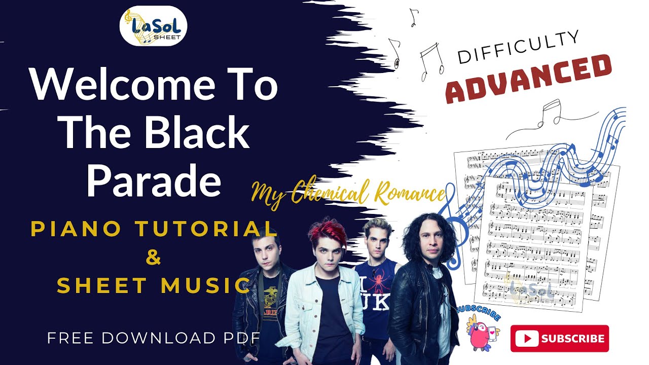 WELCOME TO THE BLACK PARADE | PIANO TUTORIAL & SHEET MUSIC (FREE ...