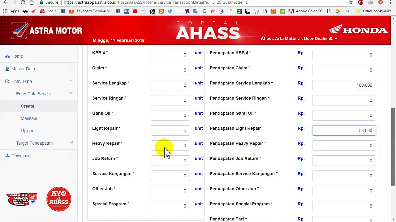 Petunjuk dan cara pengisian portal AHASS - YouTube