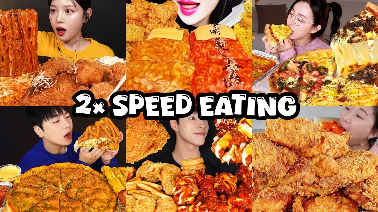 2× SPEED EATING | BEST KOREAN FAST FOOD MUKBANG COMPILATION | ASMR ...