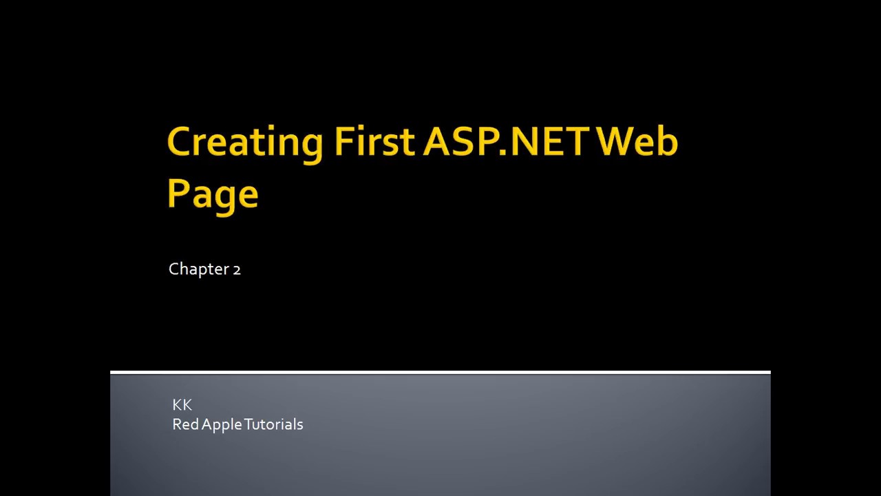 My First Aspnet Page Chapter 2 Hindi Youtube