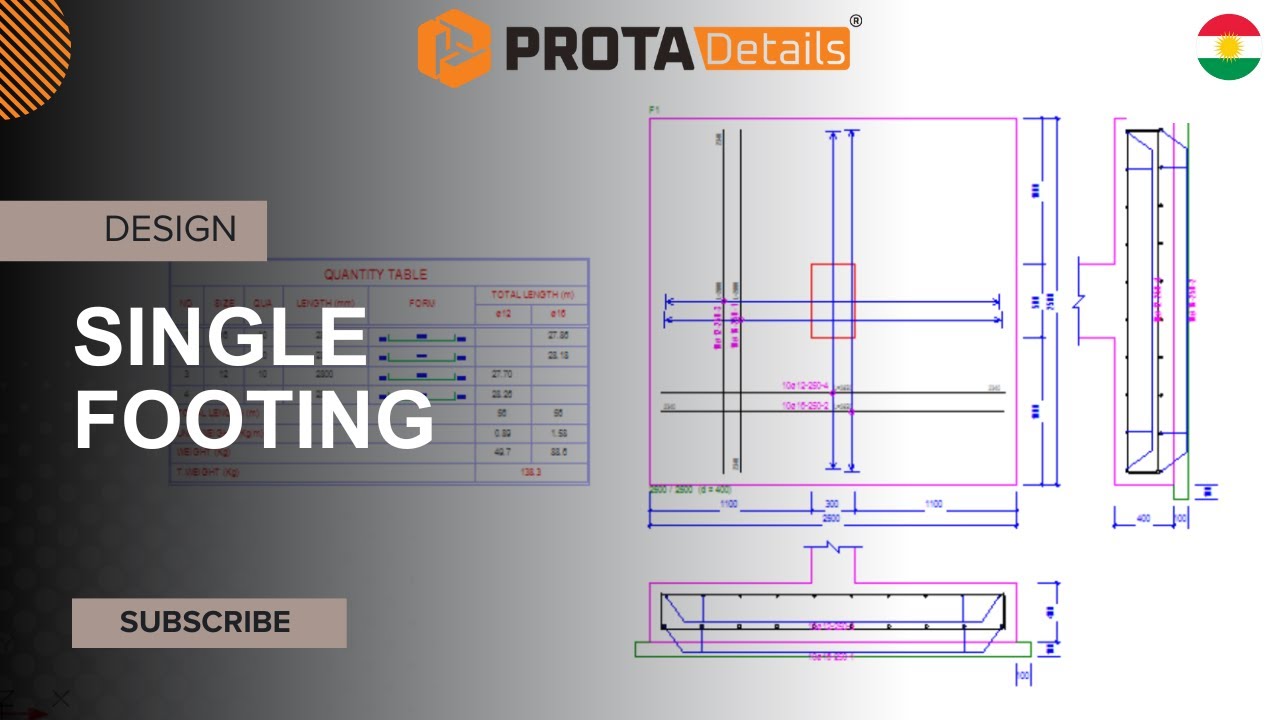 Design Single Footing - ProtaDetails - YouTube