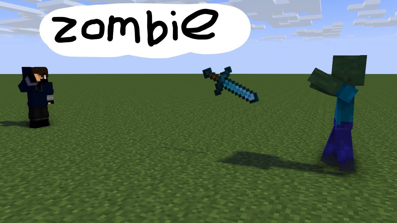 Minecraft killing Zombie - YouTube