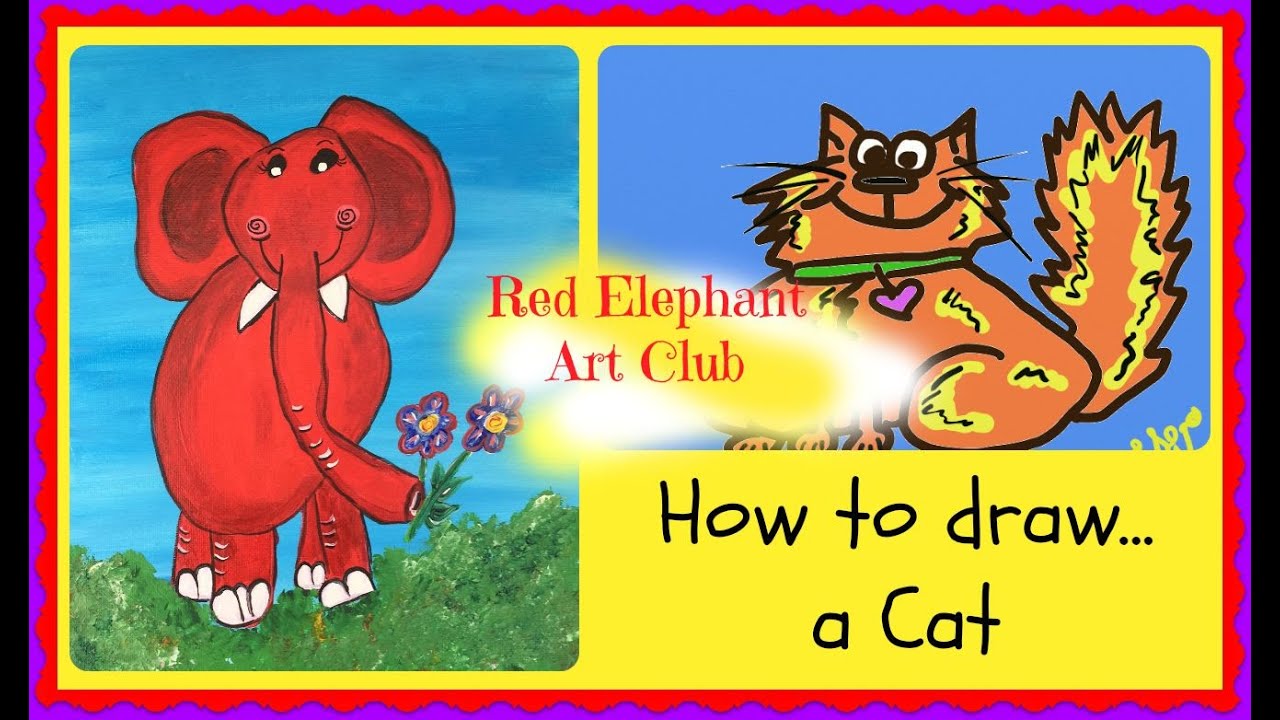 Red Elephant Art Club - How to draw... a Cat - YouTube