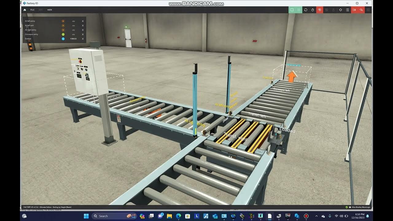 Factory IO Height Sorting Conveyor Program using RSLogix500 - YouTube