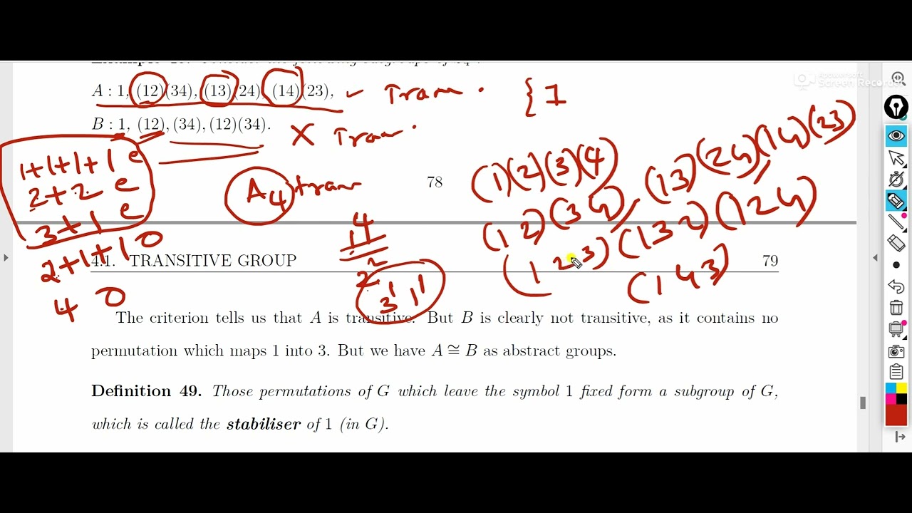 4MSc Representation- Transitive Group Page 78 - YouTube