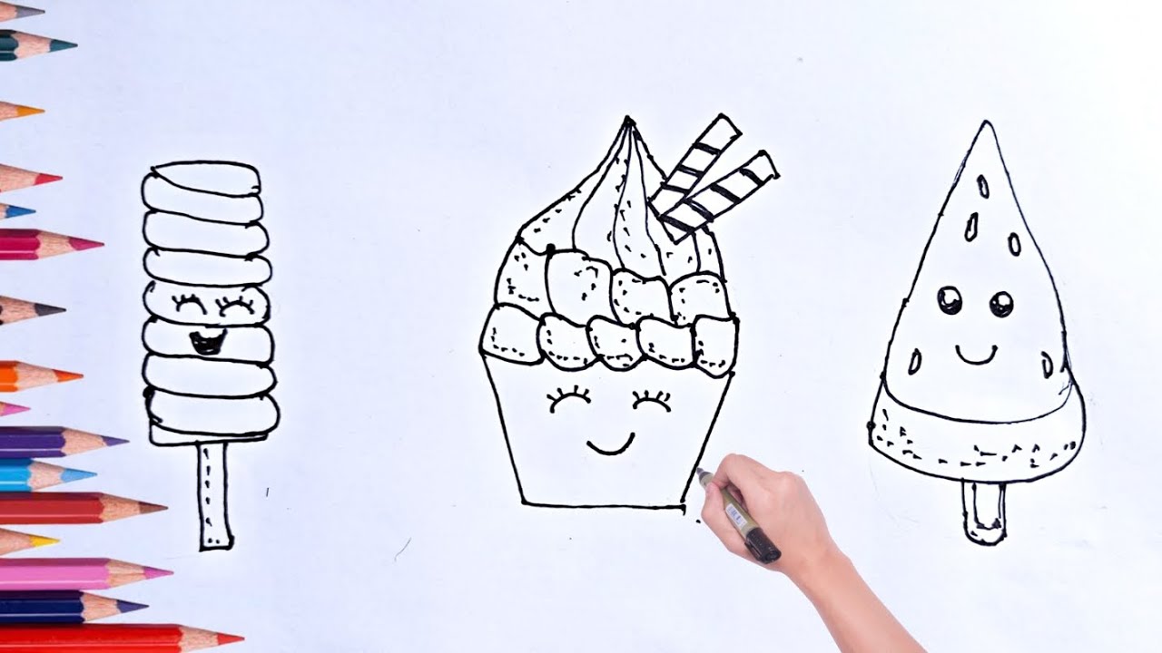 How to draw sweet dish, Easy drawing for kids,Diy dessert 🎂 - YouTube