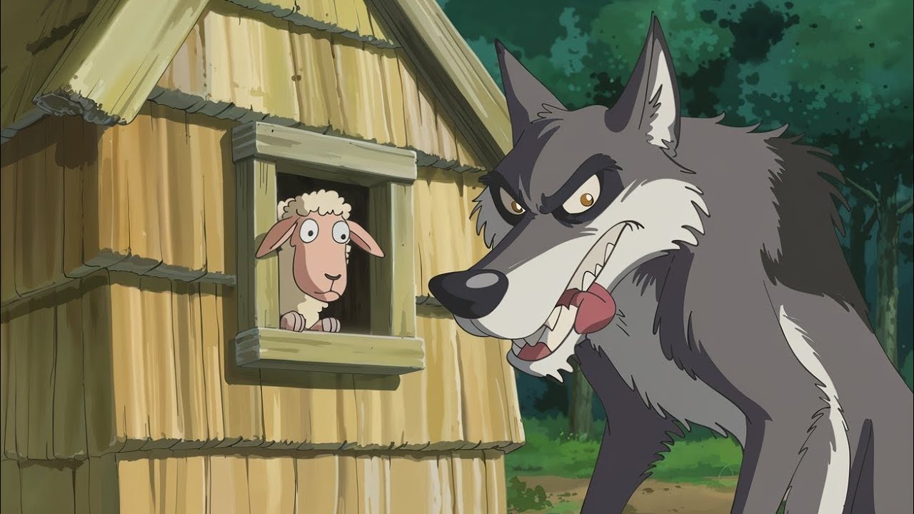 The Three Little Sheep and the Cunning Wolf 🐺 🐑🐏🐑/ cartoon story for ...