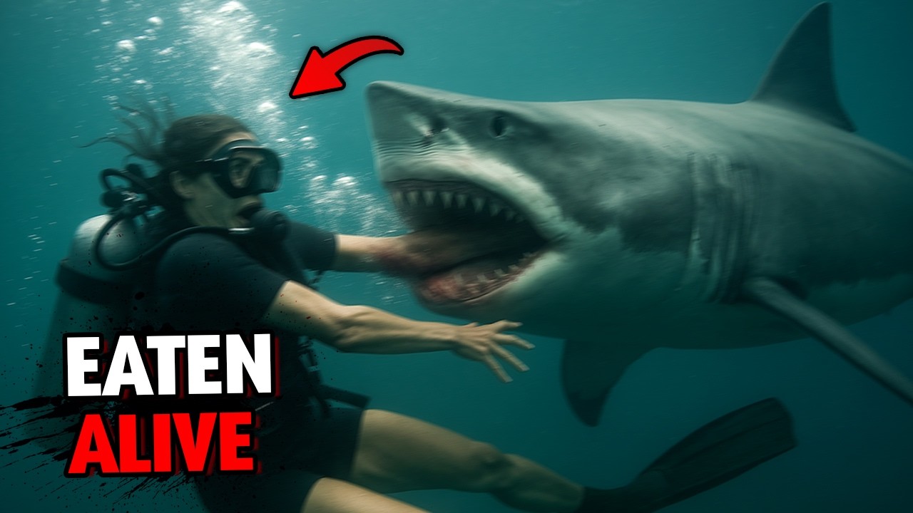 Female Diver Swims Head First Into 20 Foot Great White Shark - YouTube