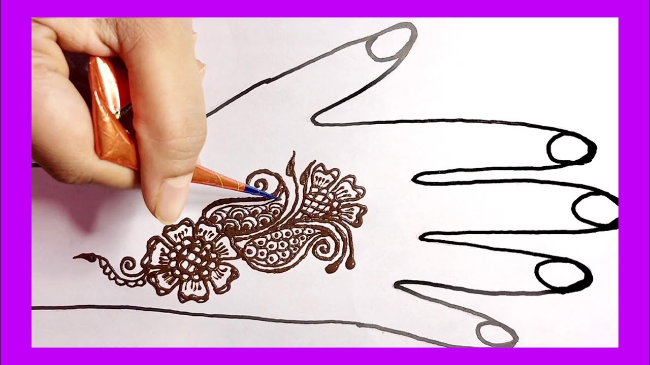 Single Line Mehndi Design - Simple One Line Mehndi Designs For Back ...