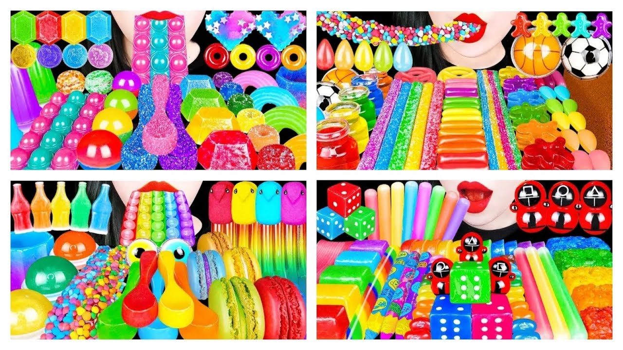 RAINBOW DESSERTS EATING COMPILATION//SUPER CRUNCY//POPULAR MUKBANGER 🥰 ...