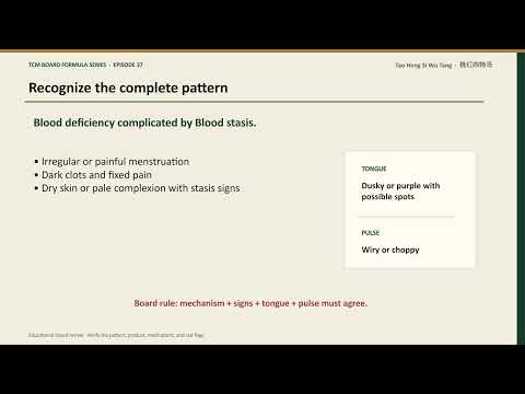 Tao Hong Si Wu Tang Explained | Nourish Blood, dispel Blood stasis