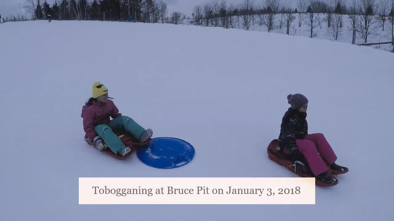 2018 01 03 Tobogganing at Bruce Pit - YouTube