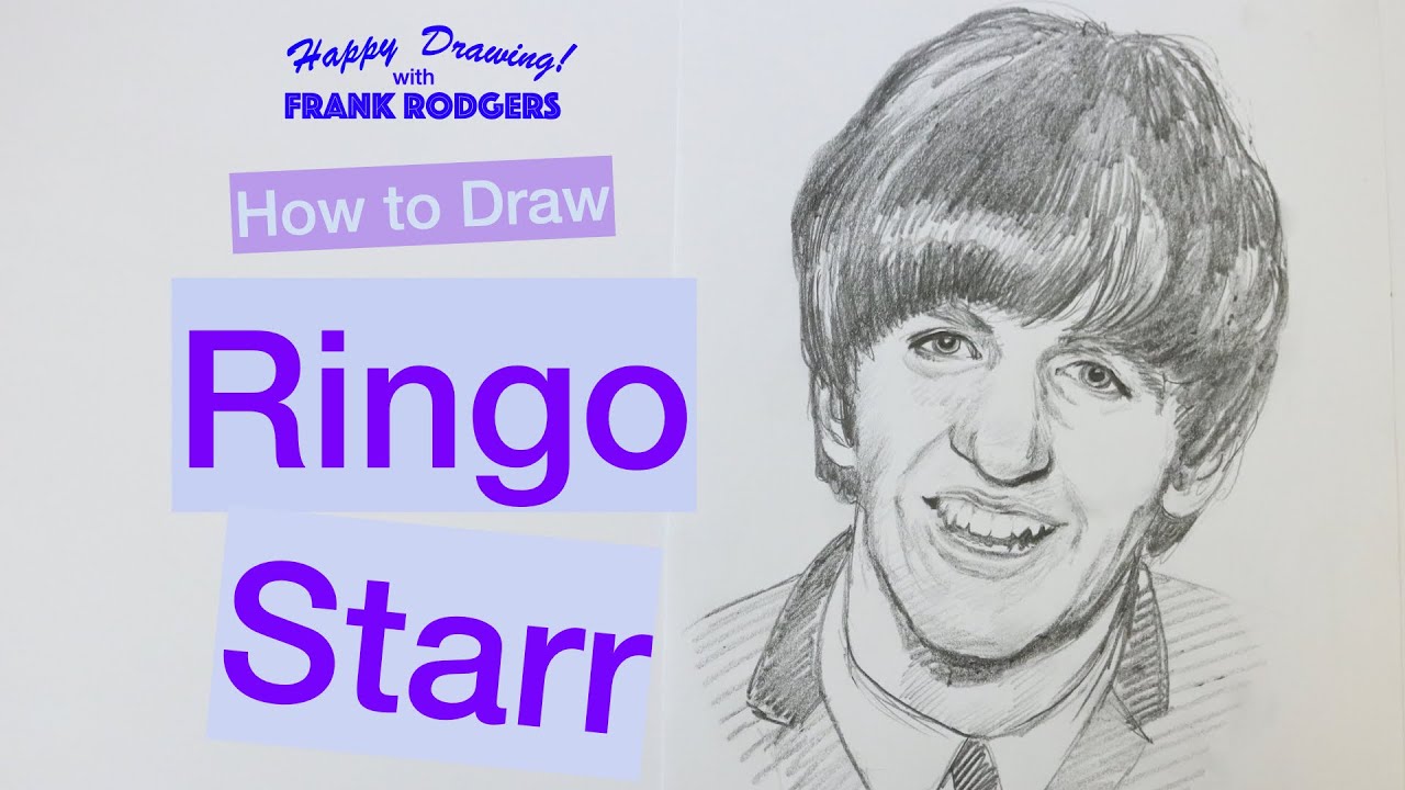 How to Draw the BEATLES - No 4 - RINGO STARR. Happy Drawing! with Frank ...