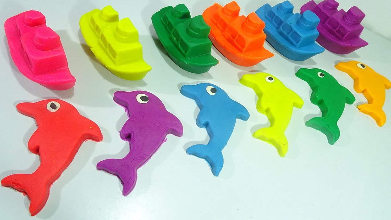 Learn Colors! Play Doh Fish Mold Fun and Creative for Kids PEZ ...