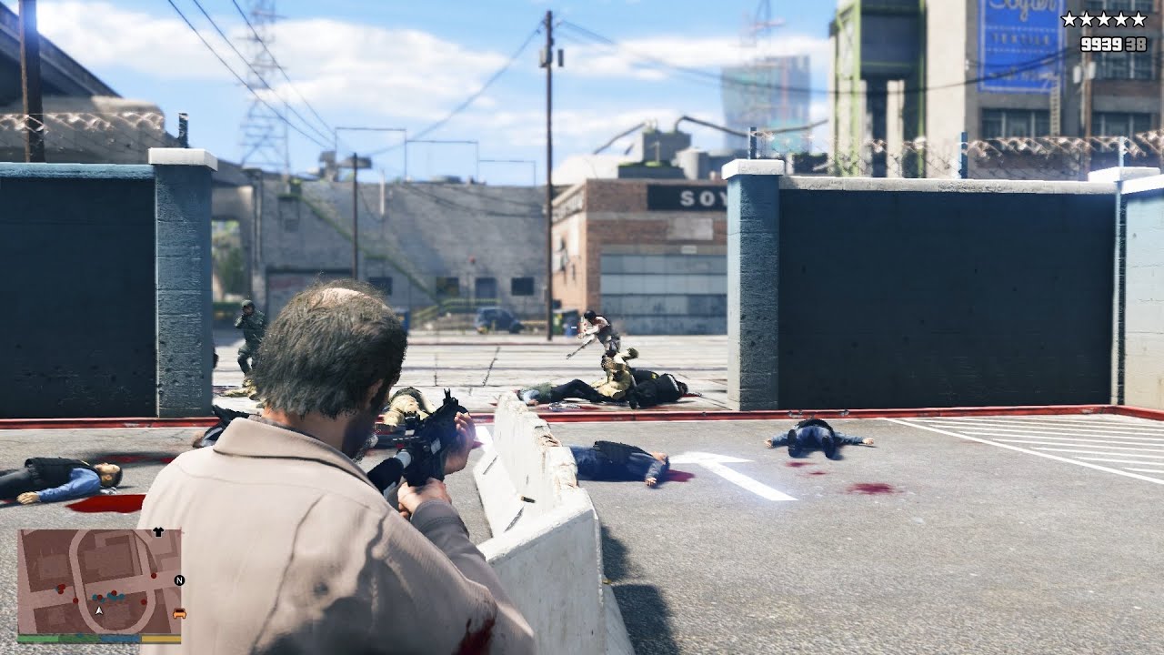 GTA V Trevor's La Mesa Police Station Rampage + Five Star Escaped(VE ...