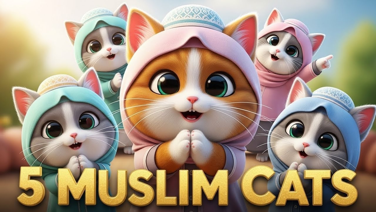 Five Muslim Cats 🐱 | Islamic Kids Nursery Rhyme | Learn Counting ...