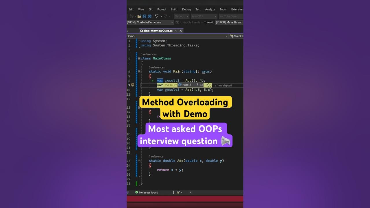 What Is Method Overloading And Polymorphism In Oops Coding Programming Shorts Oop Csharp