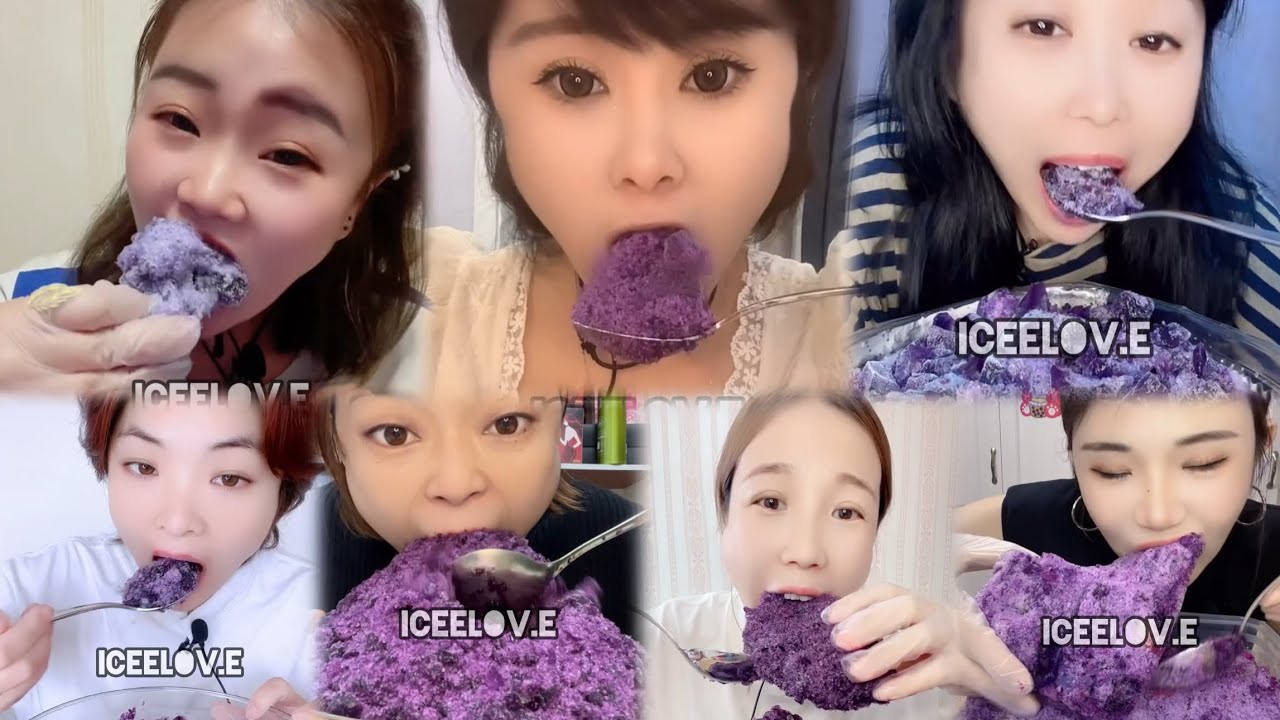 CRUNCHY ICE EATING COMPILATION BITES ONLY 😍SQUEAKY DRY ICE EATING ICE ...