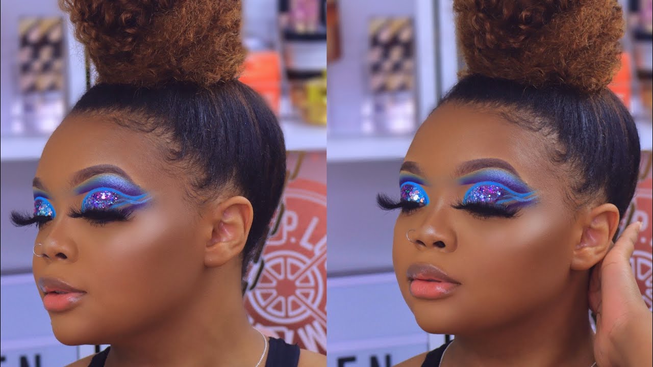 I CUT MY CREASE 3 TIMES | Blue Triple Cut Crease | Made Up by Kirsten ...
