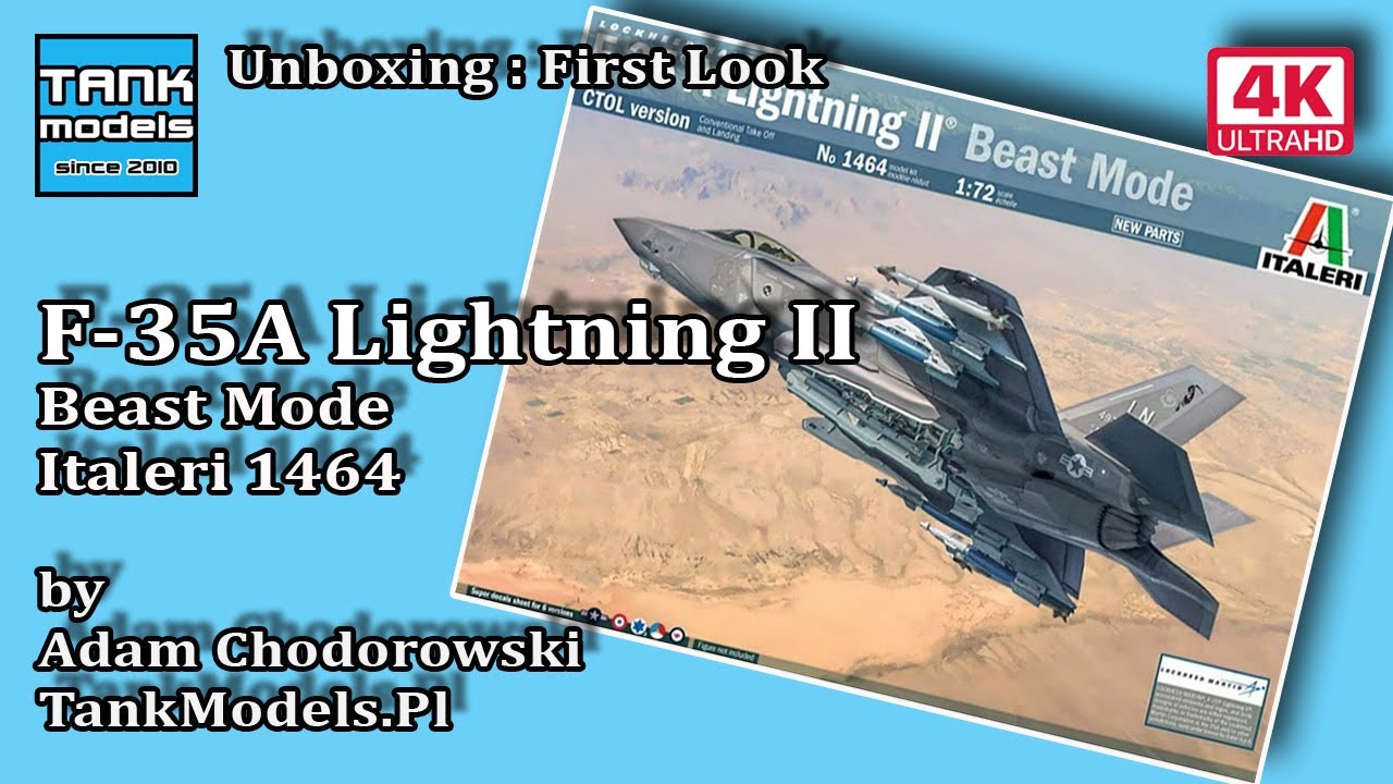 Unboxing 180 - F-35A Lightning II Beast Mode - Italeri 1464 - YouTube