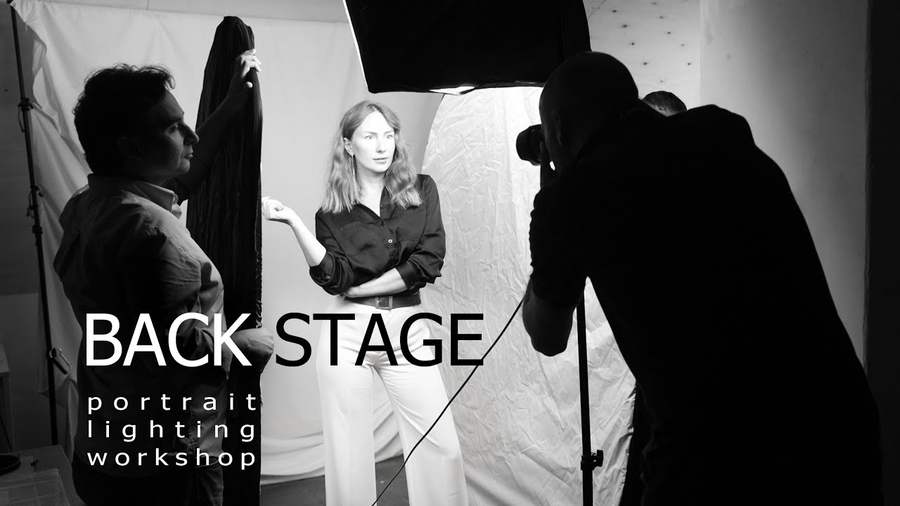 Backstage of photography workshop on Portrait lighting - YouTube