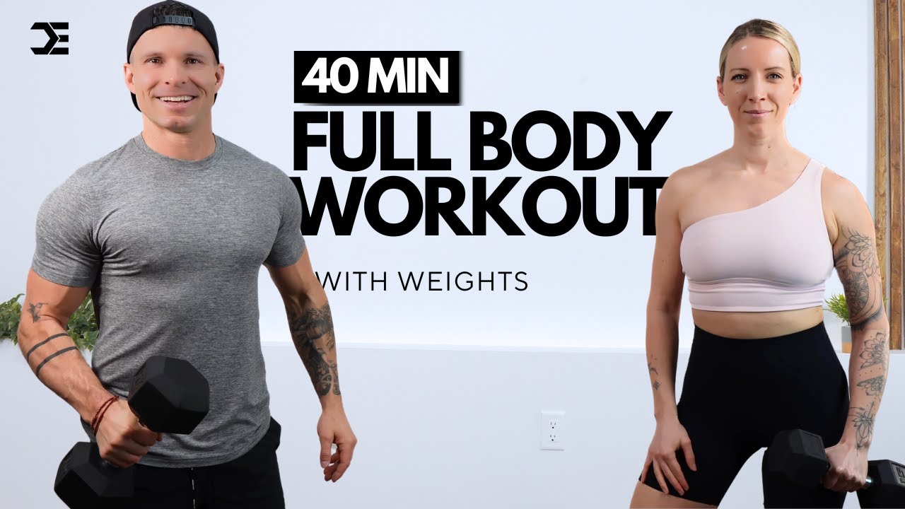 40 Min FULL BODY WORKOUT | Dumbbells + Bodyweight | Strength & Muscle ...