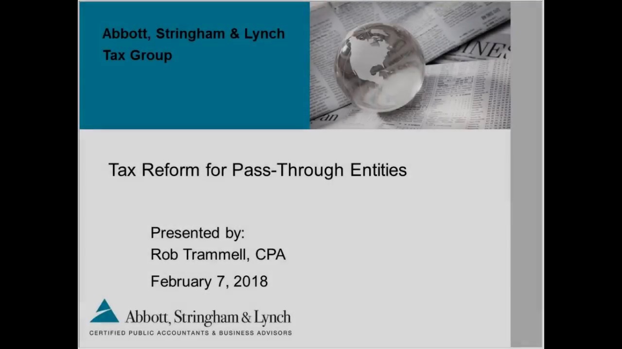 Tax Reform for Pass-Through Entities - YouTube