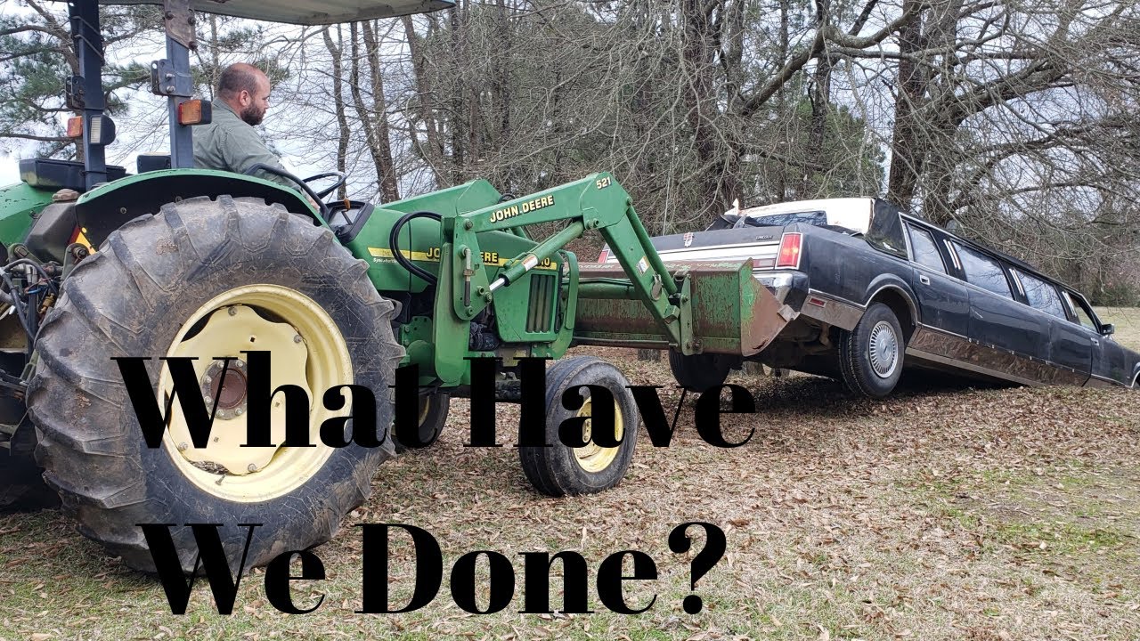 Limo Almost gets Ripped in Half by Tractor. - YouTube