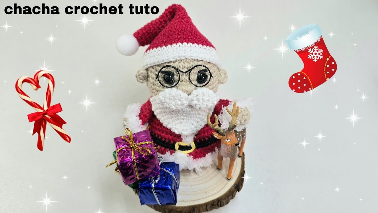 Tuto décoration de Noël: père Noël amigurumi au crochet partie2 # ...