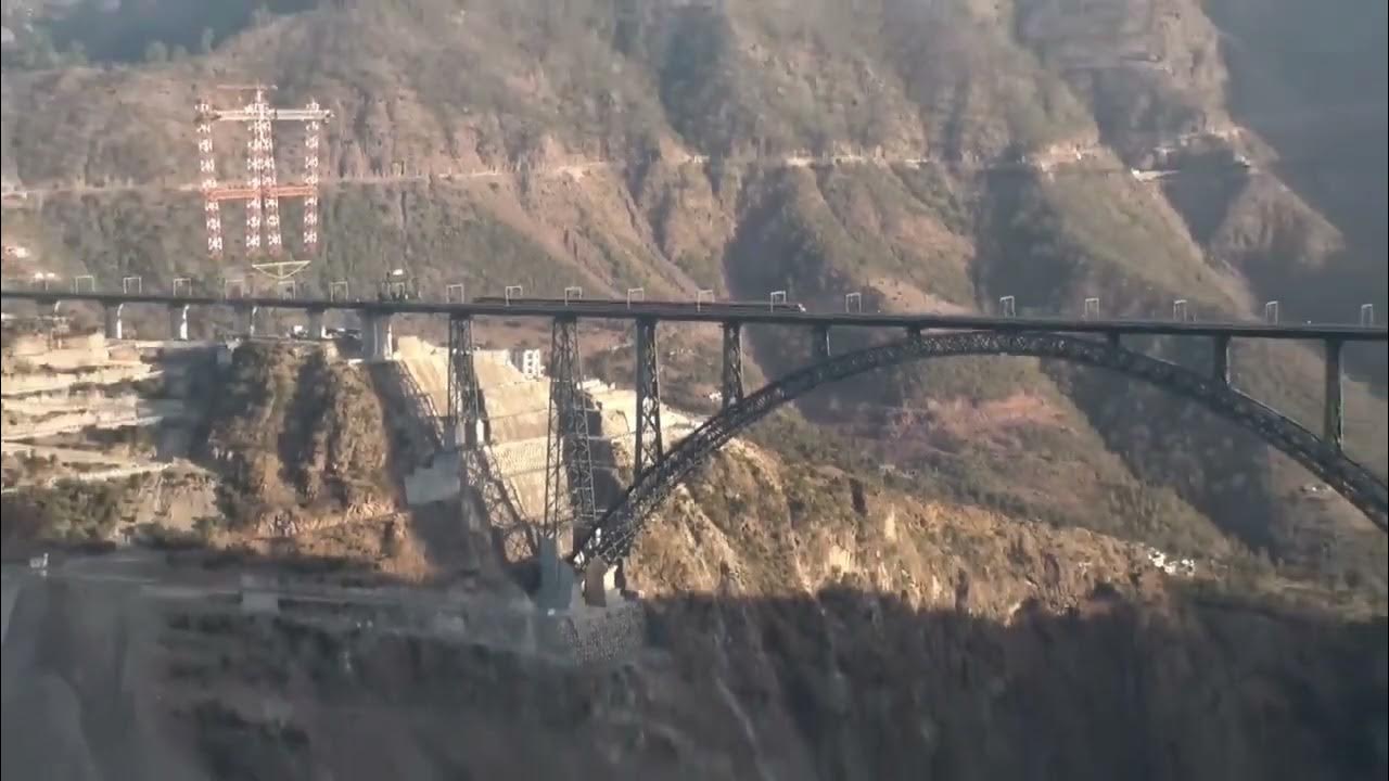 Vande Bharat crossing over world's highest rail bridge Chenab bridge and Anji khad bridge - YouTube
