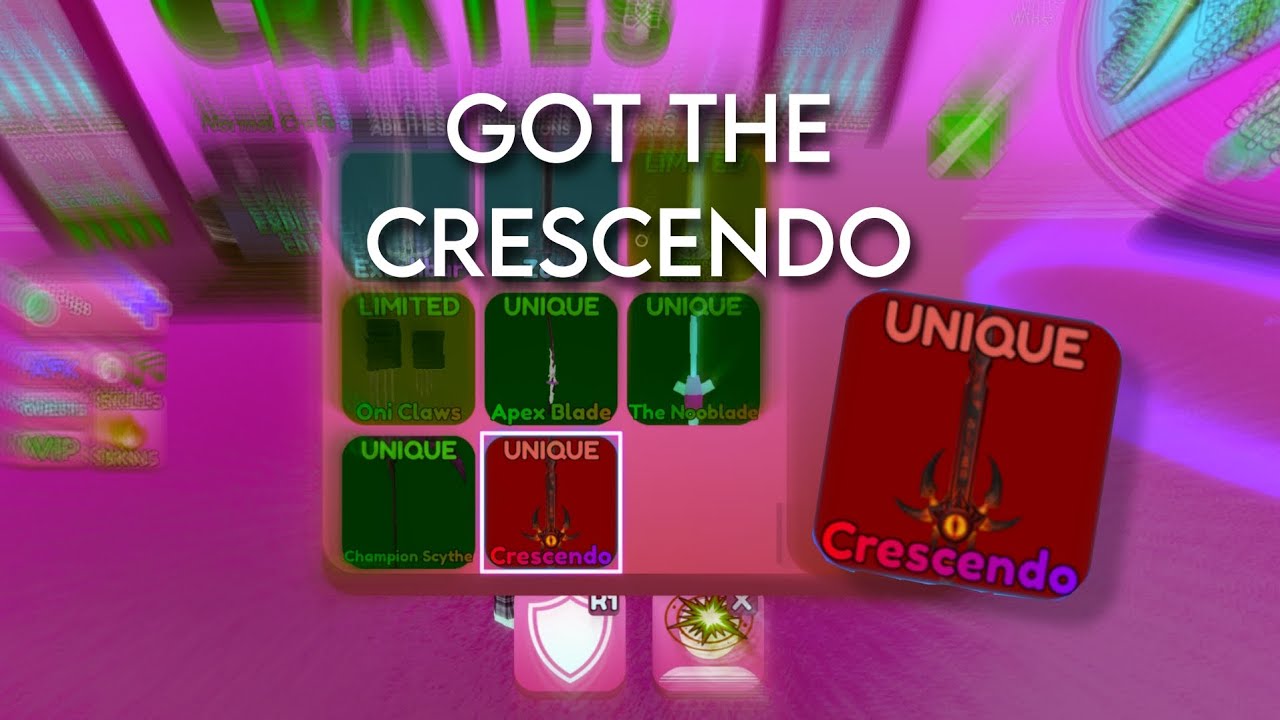 Got the crescendo sword with one spin only!! | blade ball roblox ...