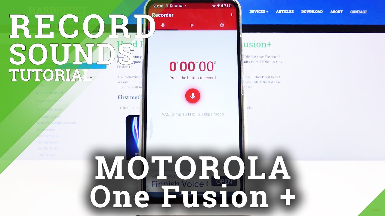 How to Record Sounds in MOTOROLA One Fusion+ – Sound Recorder - YouTube