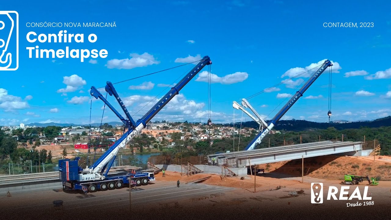 Timelapse montagem do viaduto Consórcio Nova Maracanã - Contagem 2023 ...