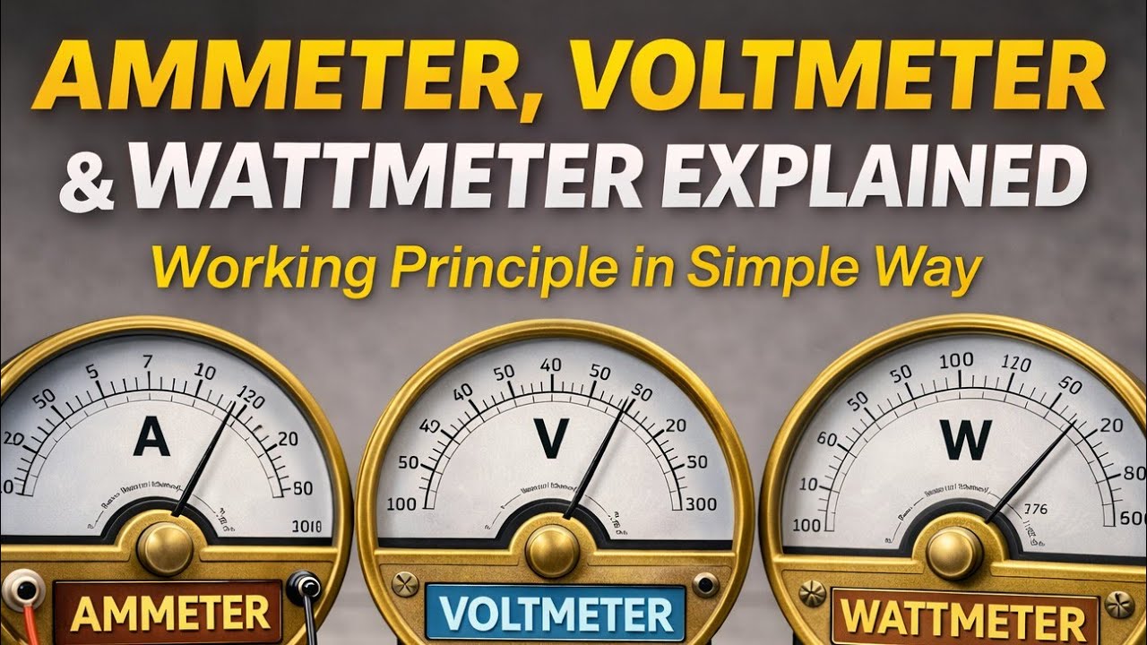Ammeter, Voltmeter & Wattmeter Explained | Working Principle in Simple ...