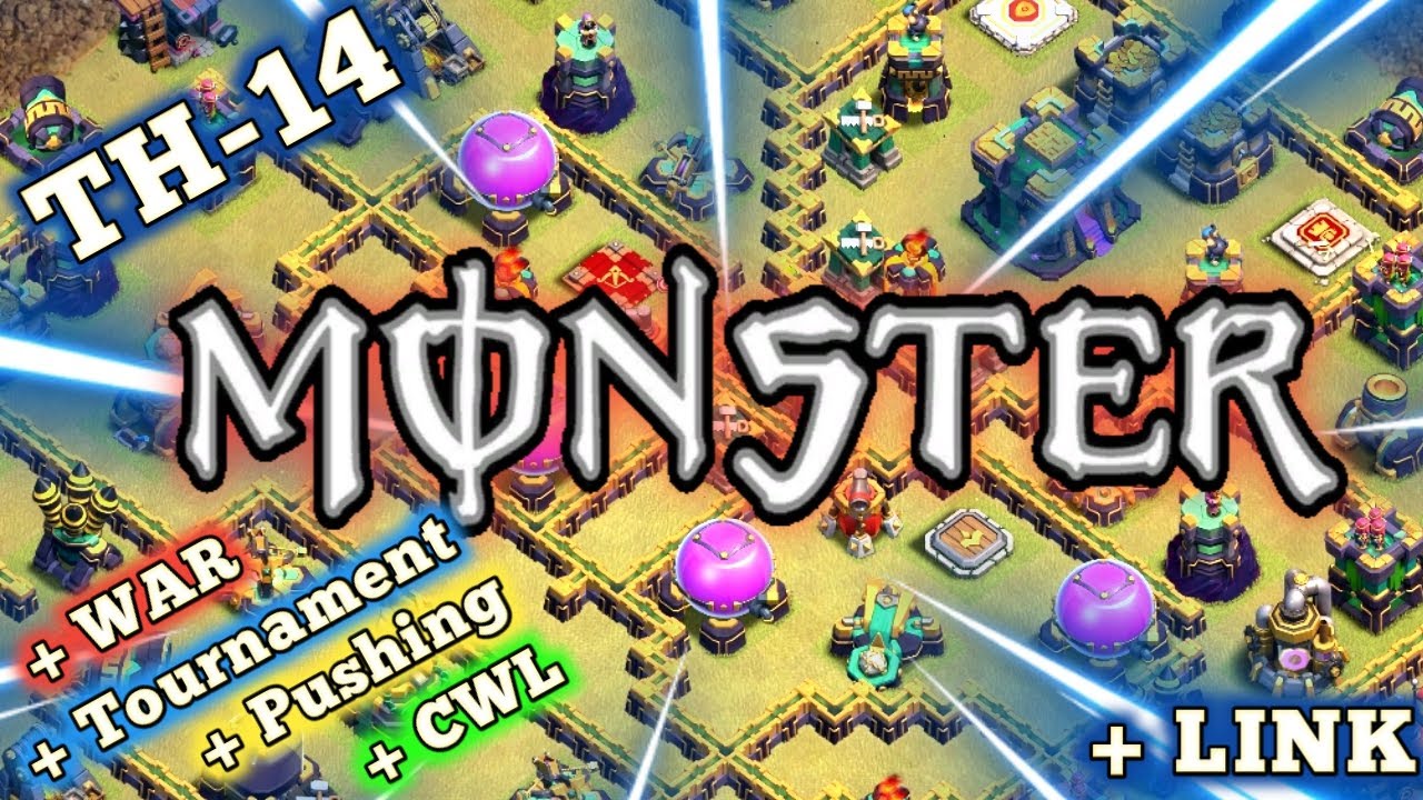 NEW MONSTER! Town Hall 14 Strong Base Layout + Link | TH14 War Base ...
