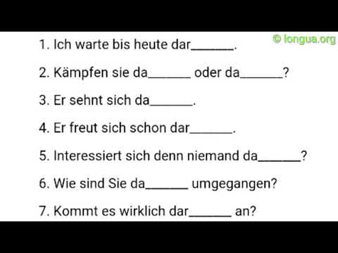 A1, A2, B1, B2, C1, Übungen, Verb, Präpositionen, davon, damit, dazu ...