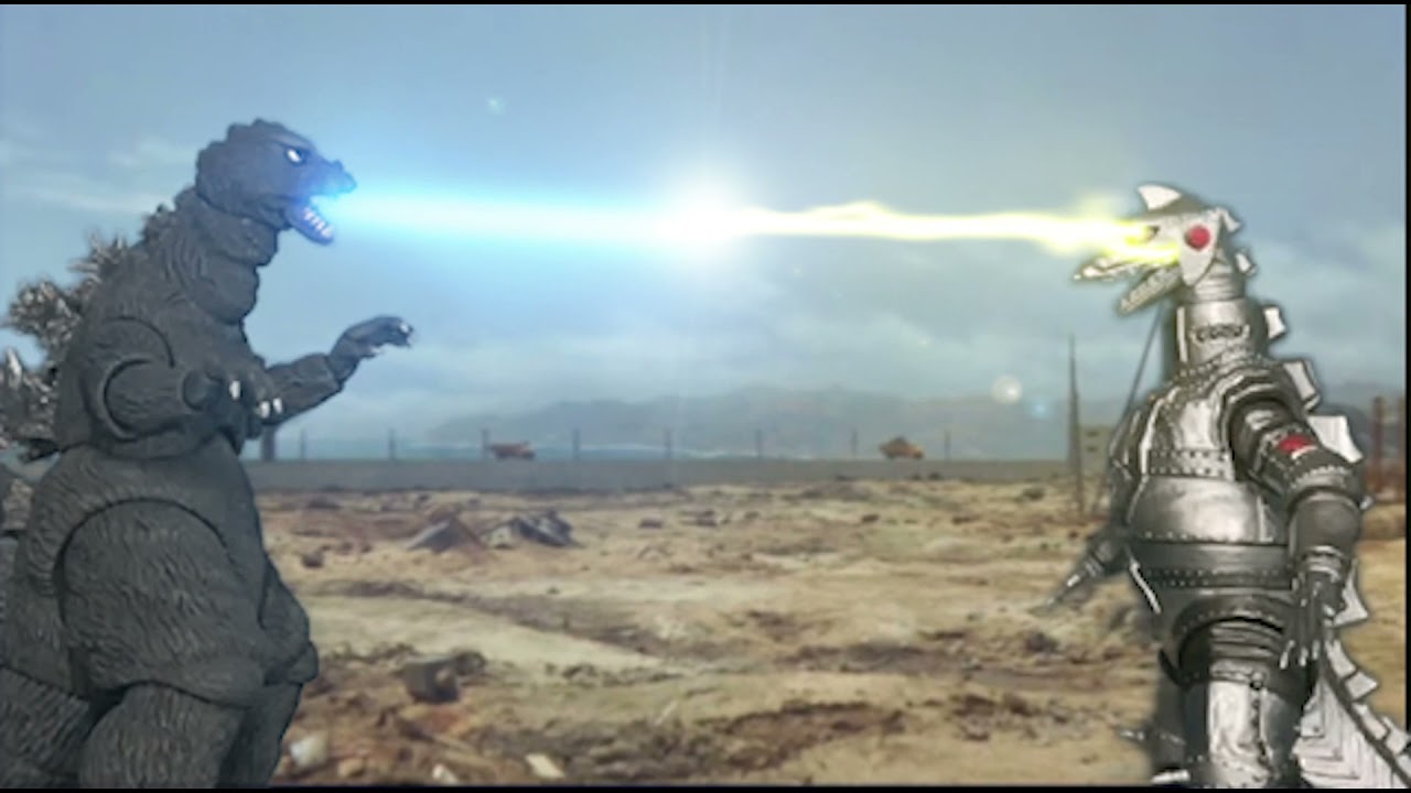 Godzilla VS Mechagodzilla Beam Clash REMASTERED- Stop Motion VFX Test ...
