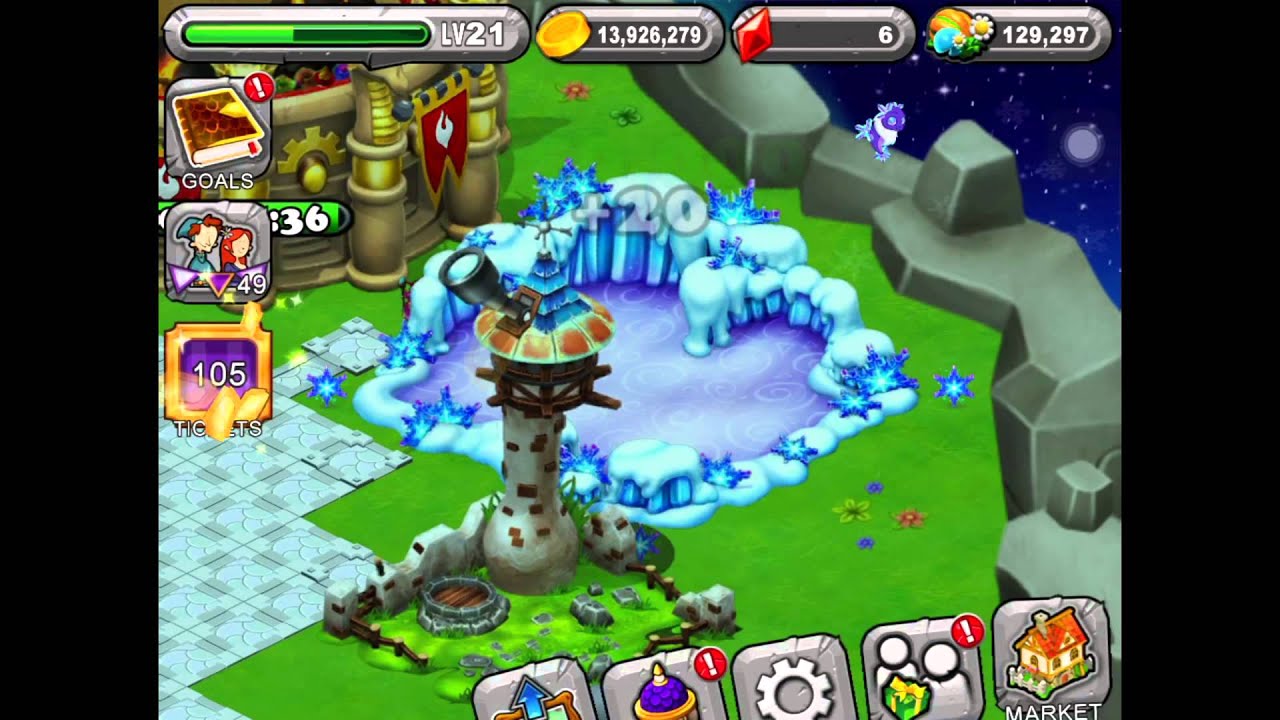 Dragonvale periot dragon and snowflake dragon - YouTube