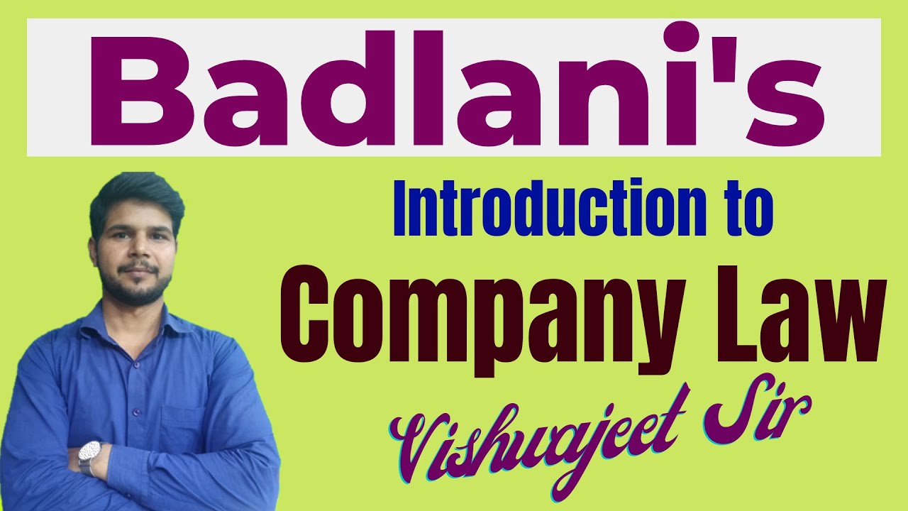 Company Law Introduction Lecture 1 YouTube
