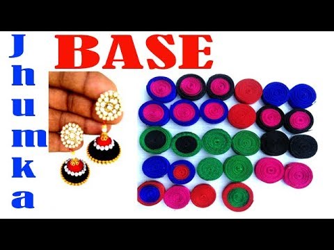 Making silk thread jhumka bases at home tutorial using silky tape ...