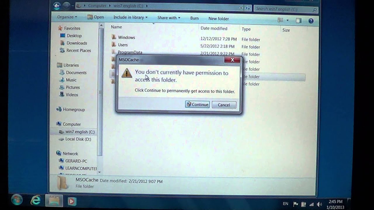 Windows 7 - Hidden files and folders option - YouTube