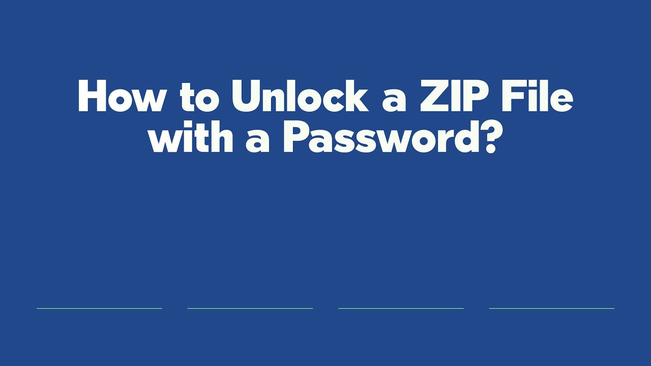 How to Unlock a ZIP File with a Password? - YouTube