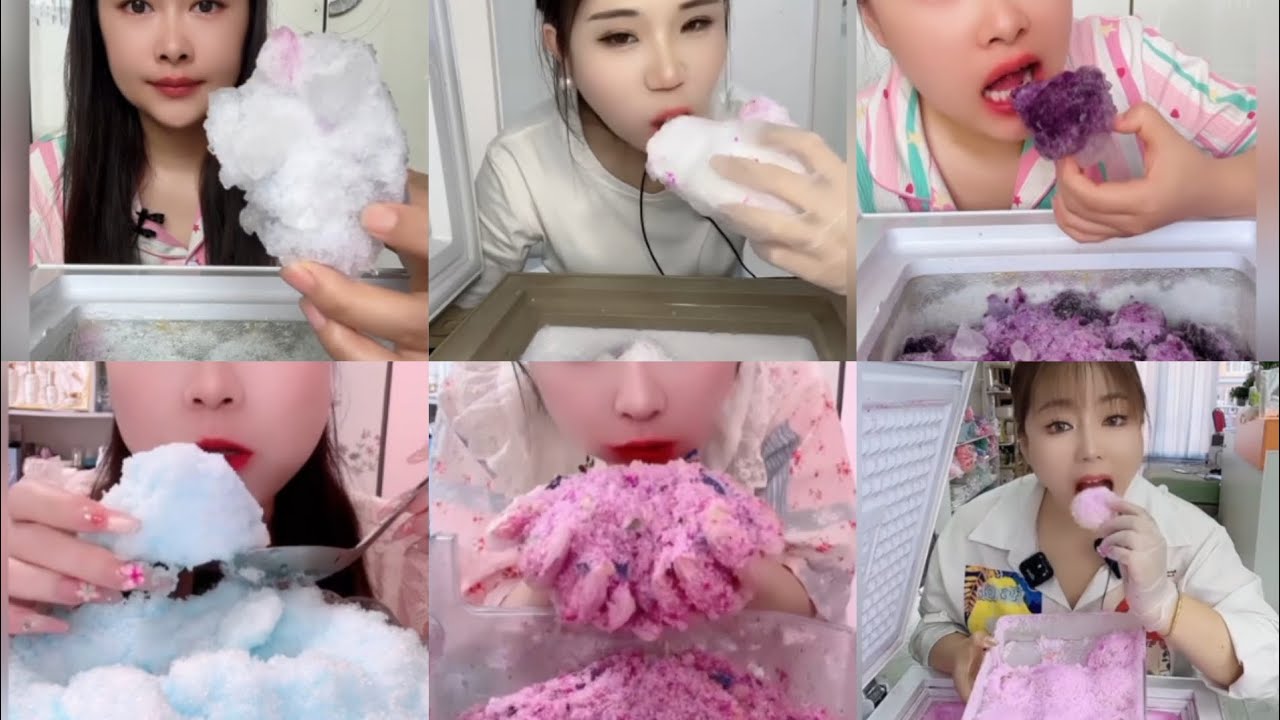 ASMR ICE EATING | FLAVORED ICE EATING - YouTube