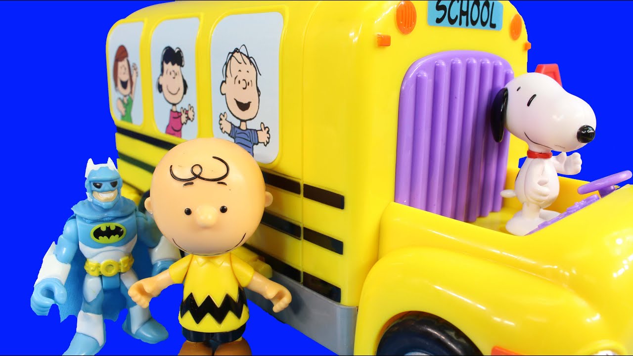 Charlie Brown goes on school bus | Snoopy teaches | Batman saves ...