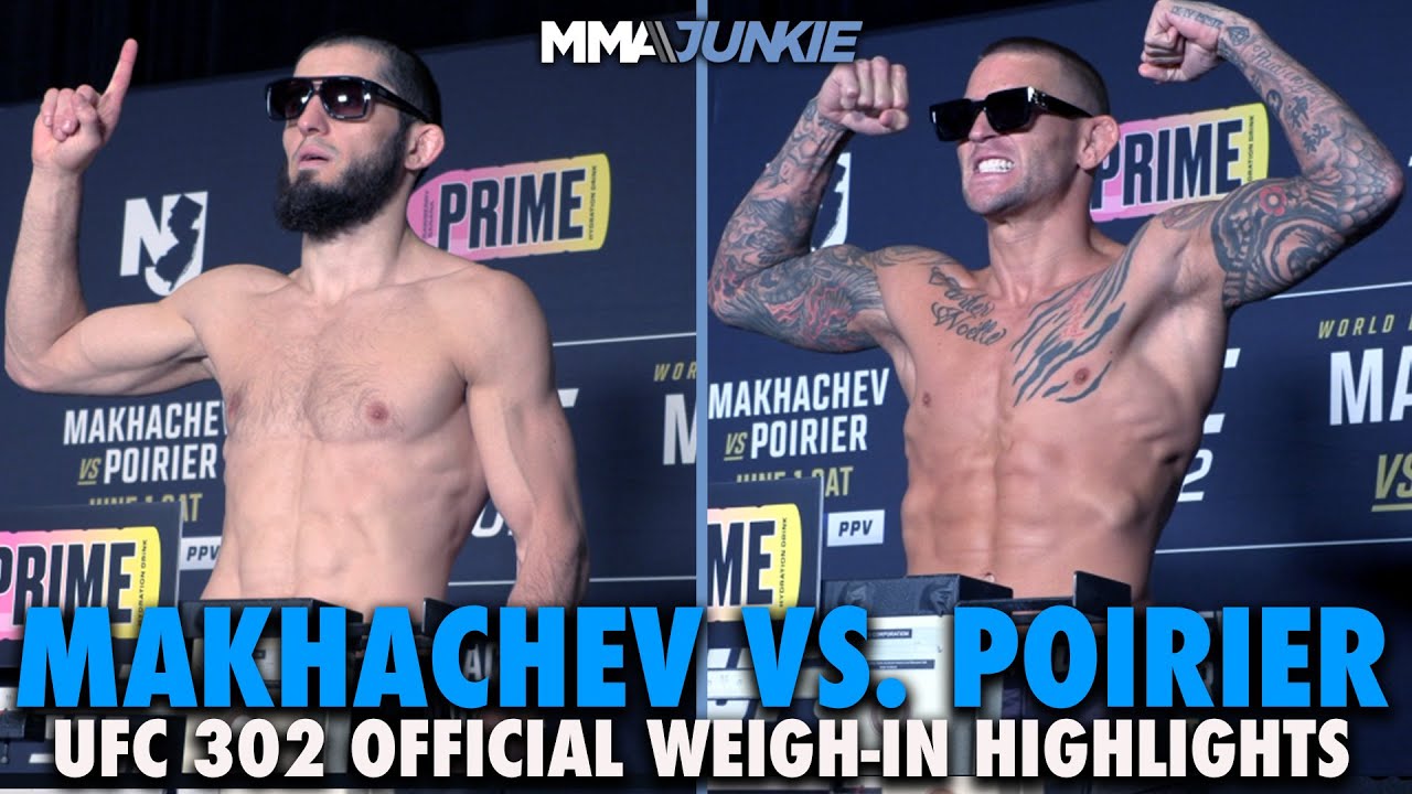 Islam Makhachev, Dustin Poirier Make Weight For UFC 302 Title Fight ...