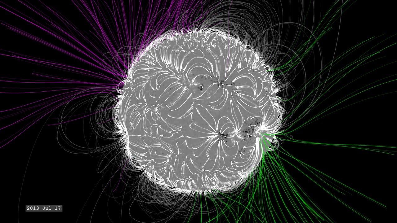 Sun’s magnetic field over the course of four years - YouTube