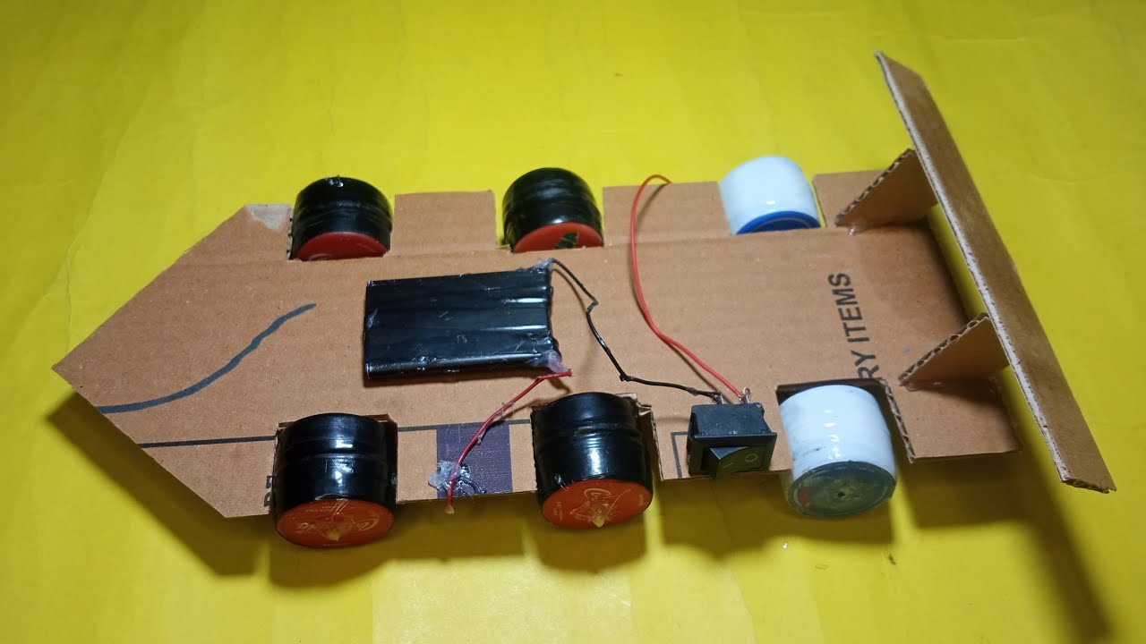How to make Cardboard 2dc motor amazing mini car//Cardboard car kaise ...
